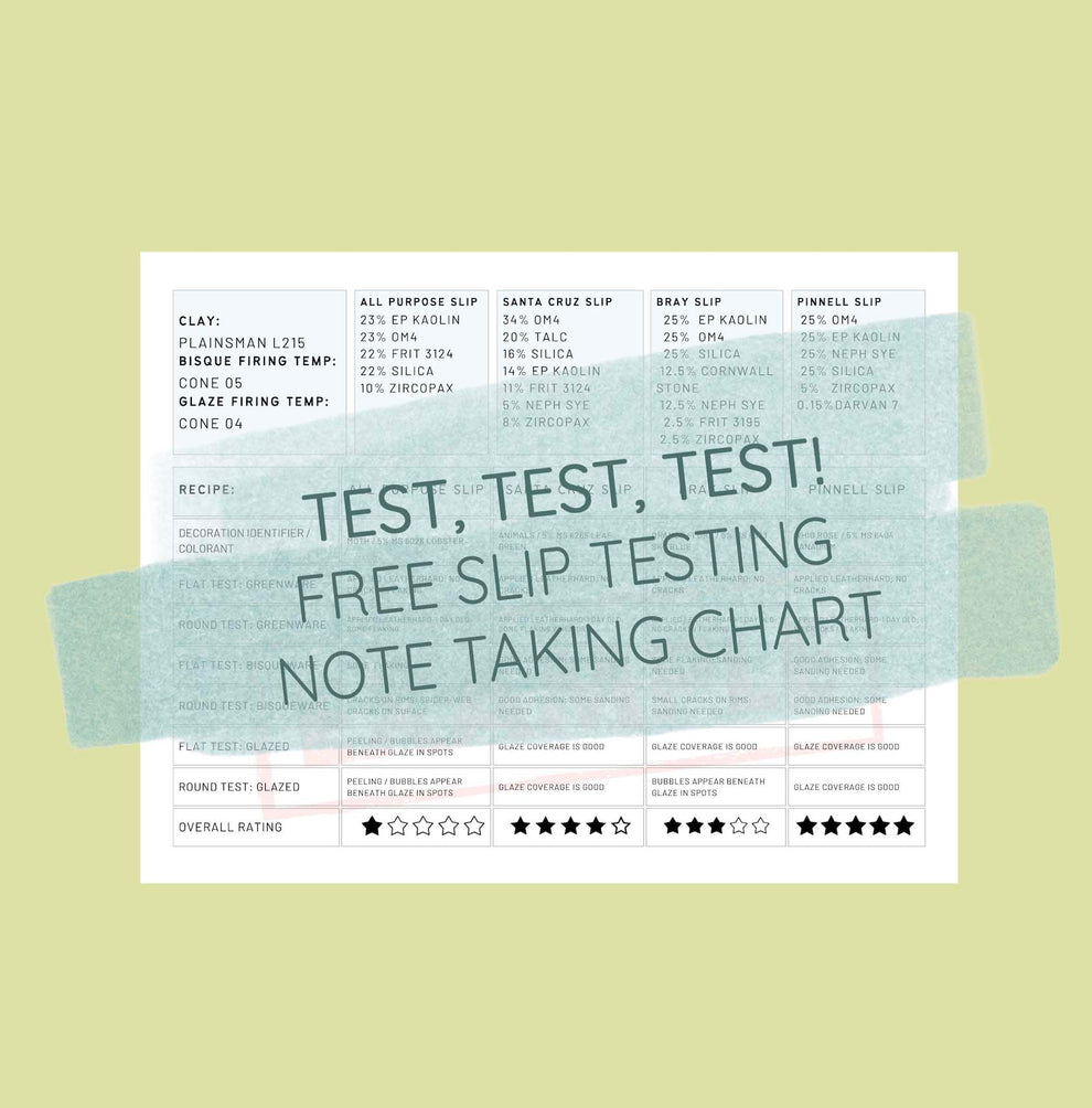 FREE Testing Chart – catie miller ceramics